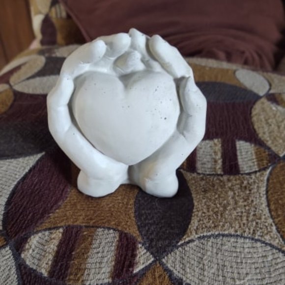 Hand Crafted | Accents | Heart In Hands Cement Statuefigure | Poshmark